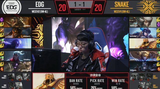 LPL春季常规赛西部头名之争 EDG1-2负于Snake -搜狐体育